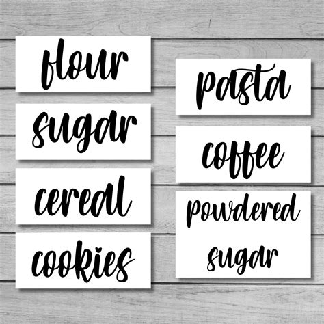 Canister Labels Canister Set Decals Kitchen Labels Baking Labels