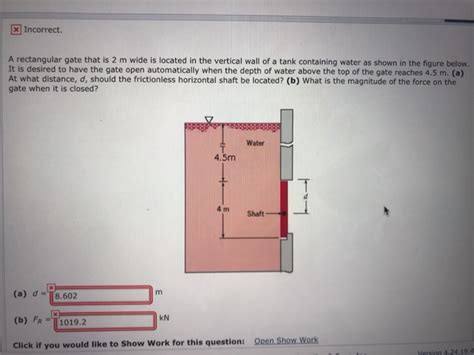 Solved X Incorrect A Rectangular Gate That Is M Wide Is Chegg