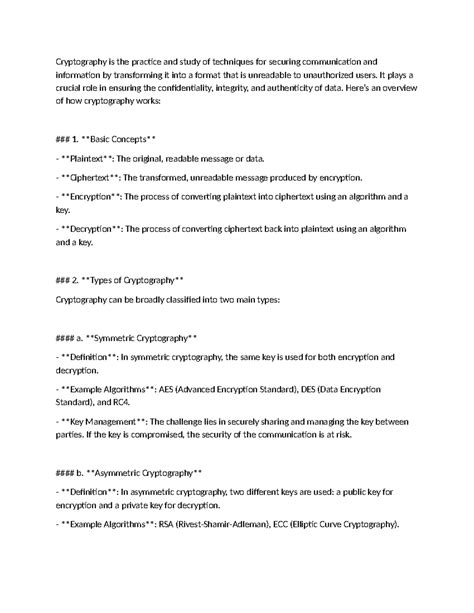 Cryptography Summary And Techniques For Ptexam Complete Study Guide