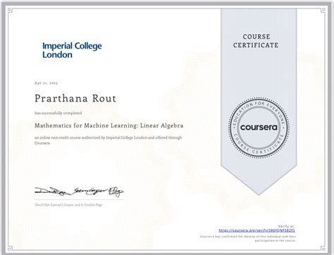 Mathematics Machinelearning Linearalgebra Certification