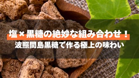 塩×黒糖の絶妙な組み合わせ！波照間島黒糖で作る極上の味わい I Shop石垣