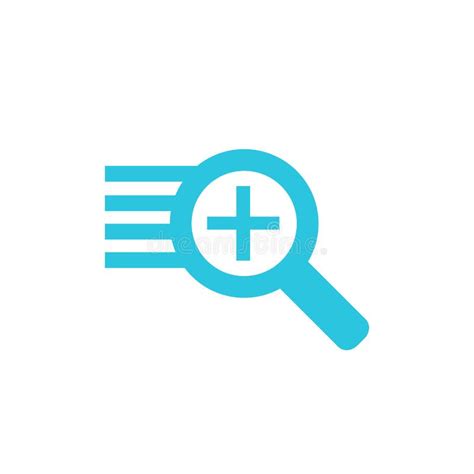 Closer Data Look Icon Symbol Blue Icon On White Background Stock