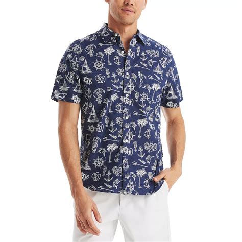 Mens Nautica Nautical Short Sleeve Shirt