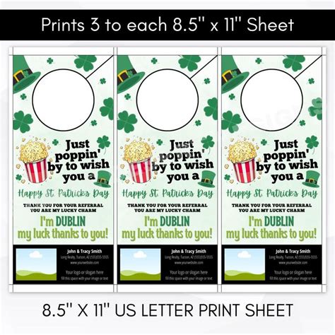 St Patricks Day Popcorn Door Hanger Pop Bys Simple Desert Designs