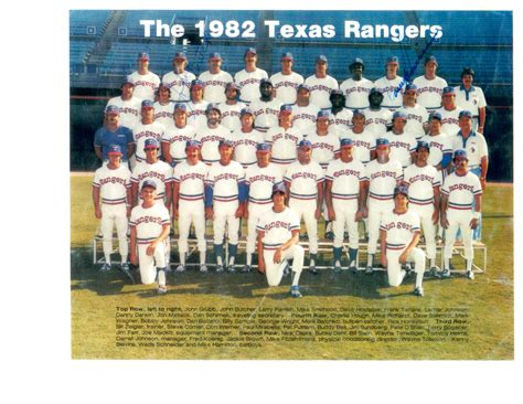 1982 Texas Rangers 8x10 Team Photo Baseball Texas Hough Darwin Schmidt