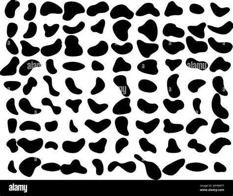 Fluid Liquids Blob Shaped Organic Set Black Color Cube Drops Simple Shapes Pebble Inkblot