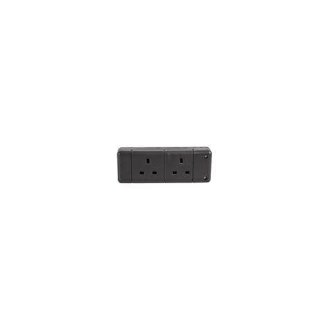 2 Gang Uk Rewireable Extension Socket Black Euronetwork