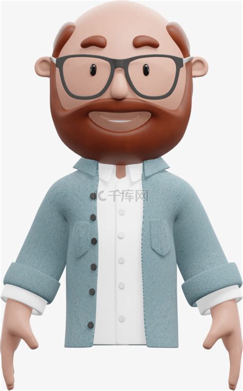 帅气直立的3d白人男性形象素材图片免费下载 千库网