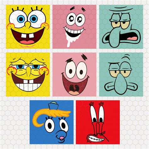 Spongebob Squarepants Facce Diverse Spongebob Squarepants Large