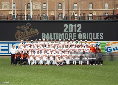 The 2012 Baltimore Orioles Pose For Their Team Photo At Oriole Park
