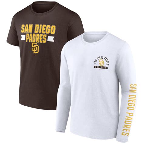 Mens San Diego Padres Fanatics Brownwhite Team Short And Long Sleeve T