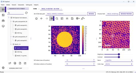 Displaying 4d Stem Data — 4d Explorer 0 6 6 Documentation