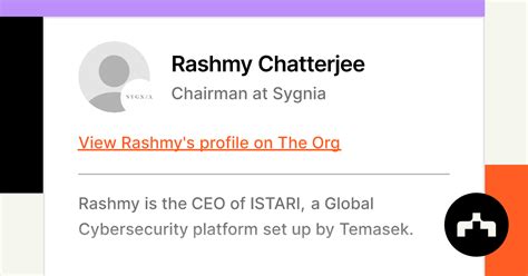 Rashmy Chatterjee Chairman At Sygnia The Org