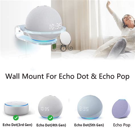 Made For Amazon Alexa Echo Pop Wall Mount Echo Dot 5th Gen Clear Wall Stand Plusacc