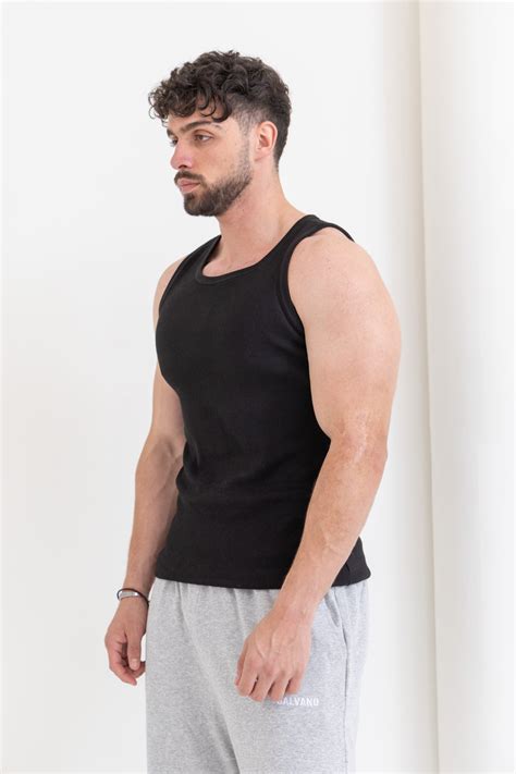 Heavyweight Black Tank Top Galvano