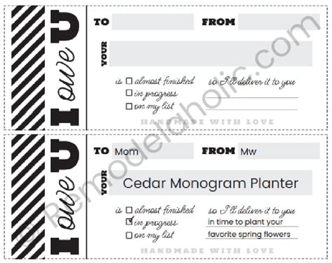 Free Printable Blank Coupon Template For Handmade Ts Or Personalized