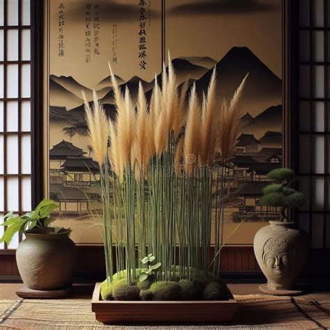 Japanese Rush Grass Ornamental Grass With Slender Green Folige Stock