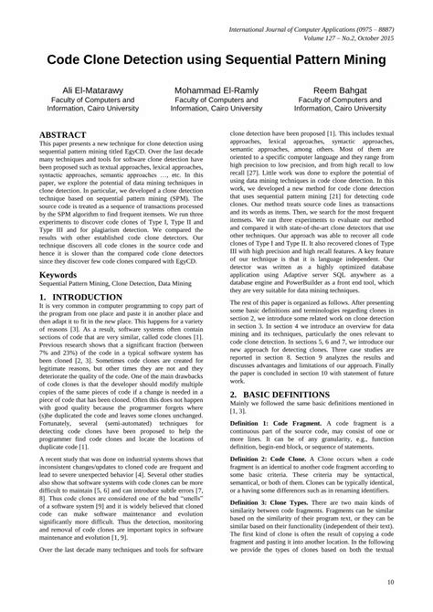 pdf code clone detection using sequential pattern mining … · code