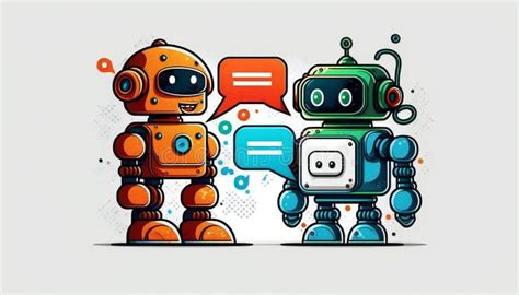 Chat Bot Cartoon Artificial Intelligence Concept Cute Character And