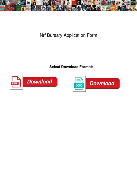 Fillable Online Nrf Bursary Application Form Nrf Bursary Application