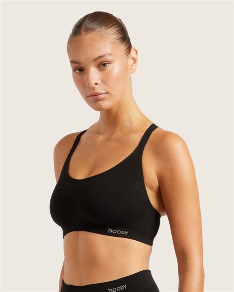 Full Bust Wireless Racerback Bamboo Bra In Black Boody Au