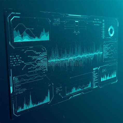 Uturistic Digital Interface Displaying Various Data Visualizations And