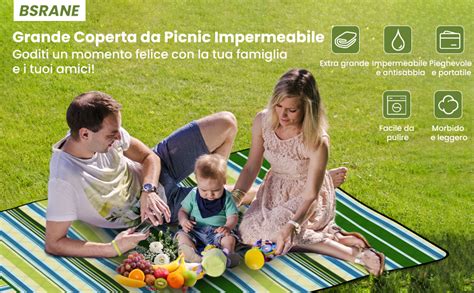 Coperta Pic Nic Impermeabile 200x 200cm Stuoia Spiaggia Imbottito
