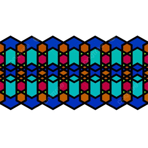 Blue Pattern Border African Islamic Geometric Design Clip Art Pattern