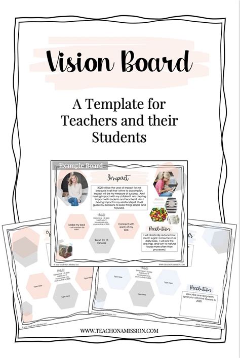 New Years Reflection Activities Classroom Vision Board Template