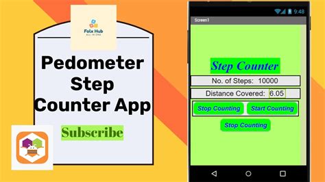 Pedometer Sensor In Mit App Inventor To Count Steps And Distance Youtube