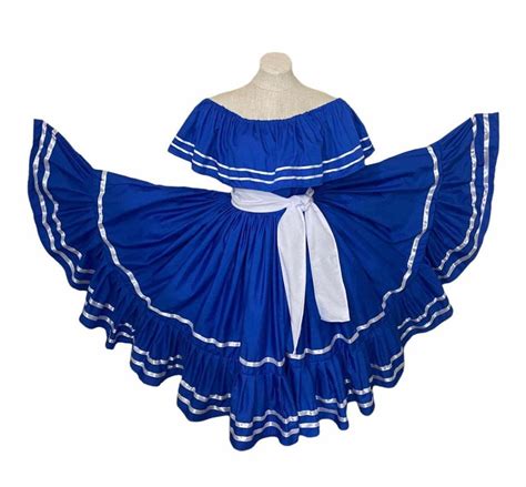 El Salvador Traditional Dress Blue And Wide Etsy