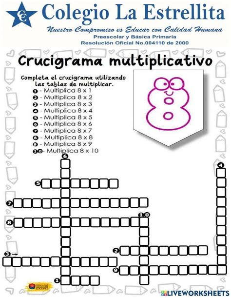 Tabla De Multiplicar Del 8 Exercise Live Worksheets