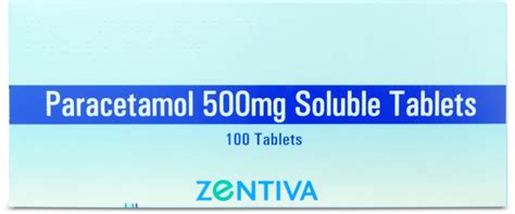 Zentiva Paracetamol Soluble 500mg 100 Tablets Medino