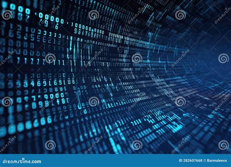 Digital Binary Data Streaming Binary Code Background Matrix Background With Digits Generative
