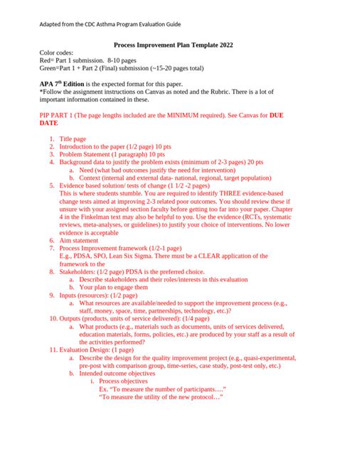 Pip Template Pdf Program Evaluation Evaluation