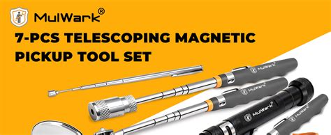 Mulwark 7 Piece Telescoping Magnetic Pickup Tool Set Versatile Magnet