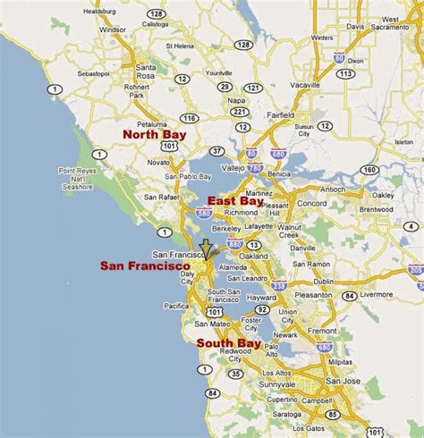 California Map Bay Area