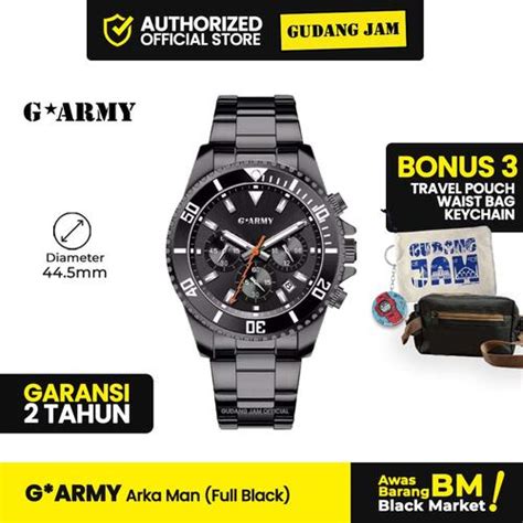 Promo Jam Tangan Analog Pria Garmy Arka Stainless Steel Strap Watches