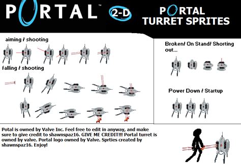 Portal Turret Sprites By Spaz16 On Deviantart