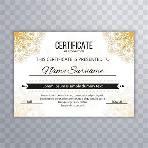 Certificate Of Recognition Background Design