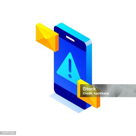 경고 메시지 등각 투영 아이콘과 3 차원 디자인의 벡터 그림입니다 3차원 형태에 대한 스톡 벡터 아트 및 기타 이미지 3차원 형태 가상현실 개발 Istock