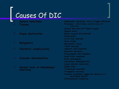 Disseminated Intravascular Coagulation Dic Ation Ppt