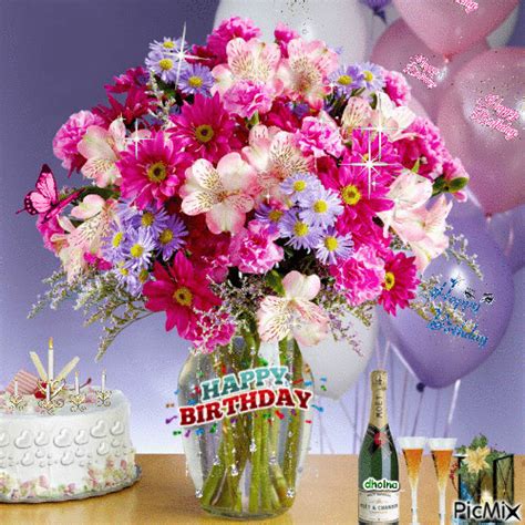 Birthday Flowers  Free Animated  Picmix