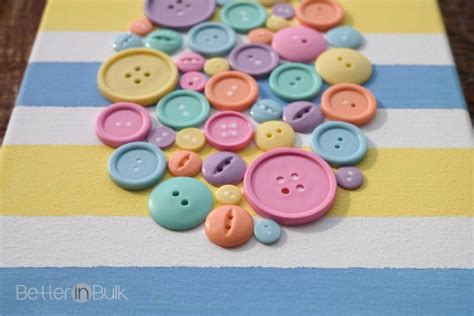Diy Spring Easter Egg Button Canvas