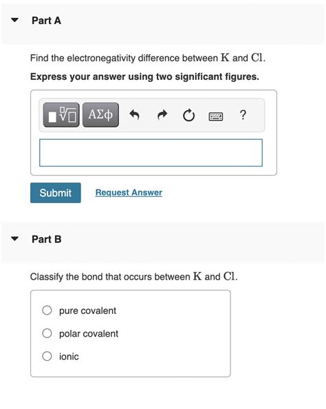 Solved Find The Electronegativity Difference Between K And