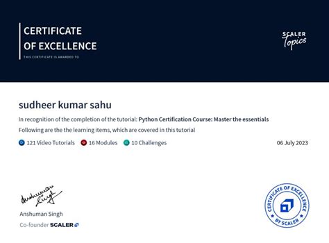 Sudheer Kumar Sahu On Linkedin I Have Completed Python Certification