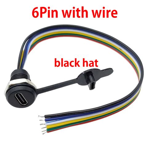 Type C Female Chassis 2 6pin Type C Female Socket Grandado