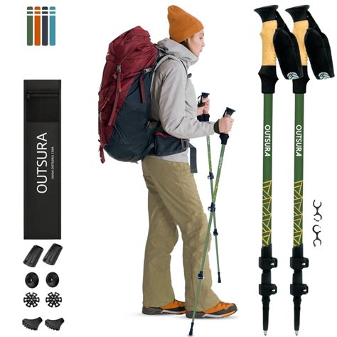 Outsura Carbon Fiber Trekking Poles Pair Of 2 Ultralight
