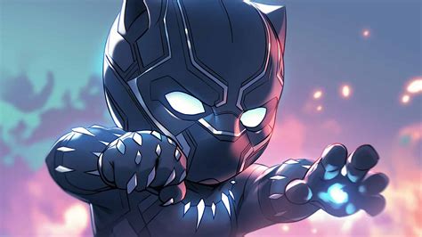 Black Panther Chibi Style Desktop Wallpaper Marvel Wallpaper 4k