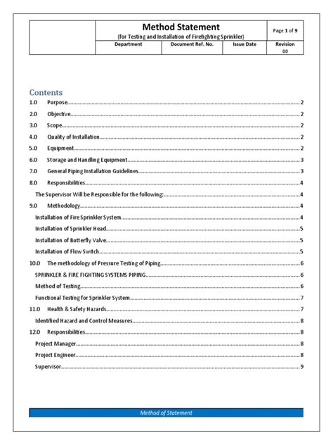 Testing And Installation Of Firefighting Sprinkler Pdf Fire